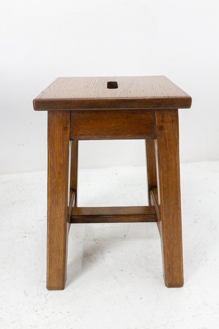 Pair of Solid Oak Stool at 1stDibs