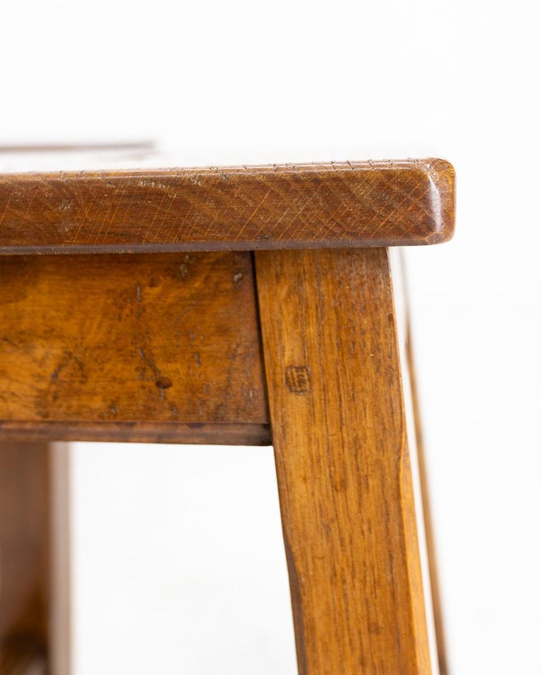 Pair of Solid Oak Stool at 1stDibs