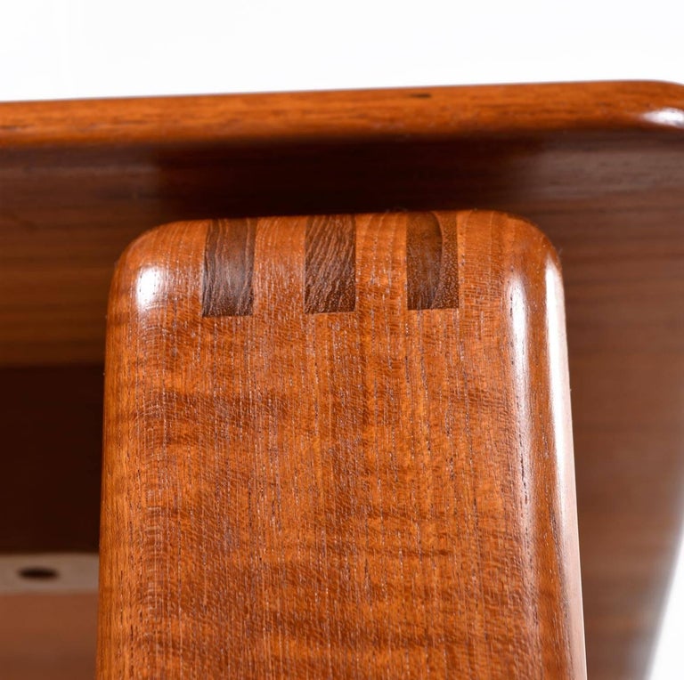 Pair of Solid Teak Danish Modern Floating Top End Tables, circa 1970s ...