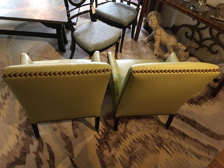 Pair of Sophisticated Luscious Lime Green Leather George Smith Club ...