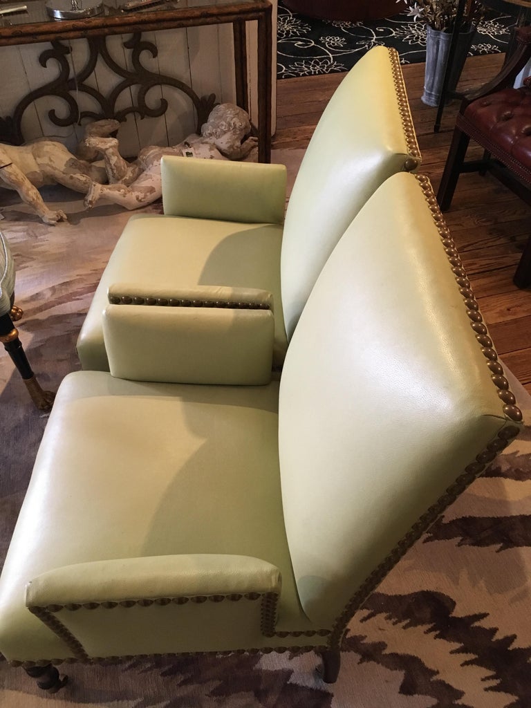 Pair of Sophisticated Luscious Lime Green Leather George Smith Club ...