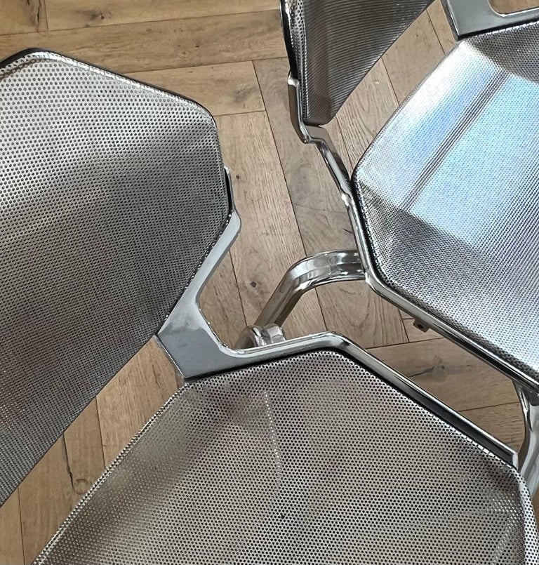 Pair of Space-Age Metal Chairs After Fröscher, 1970s at 1stDibs