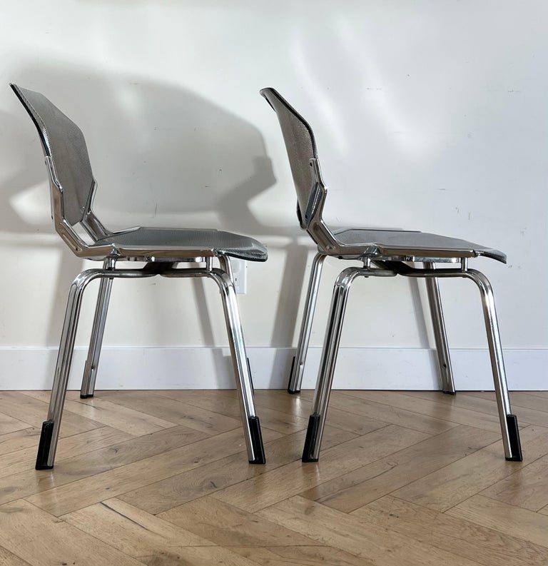 Pair of Space-Age Metal Chairs After Fröscher, 1970s at 1stDibs
