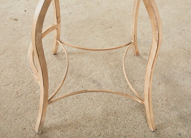 Pair of Spanish Colonial Style Painted Iron Garden Counter Bar Stools ...