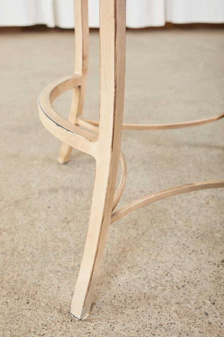 Pair of Spanish Colonial Style Painted Iron Garden Counter Bar Stools ...