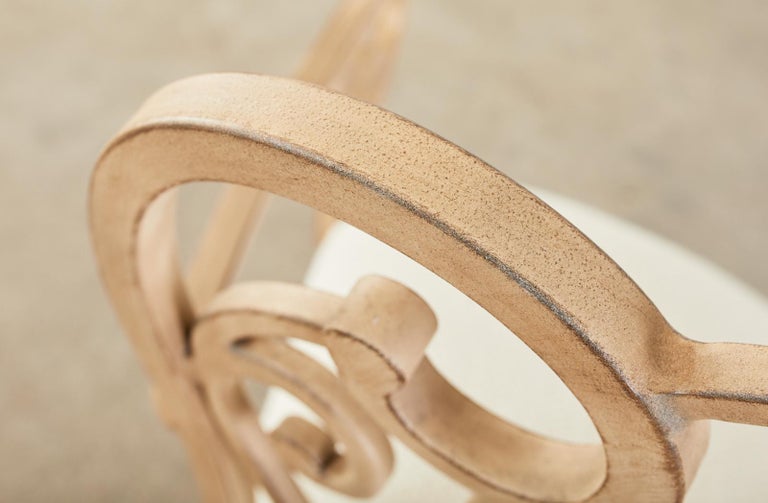 Pair of Spanish Colonial Style Painted Iron Garden Counter Bar Stools ...