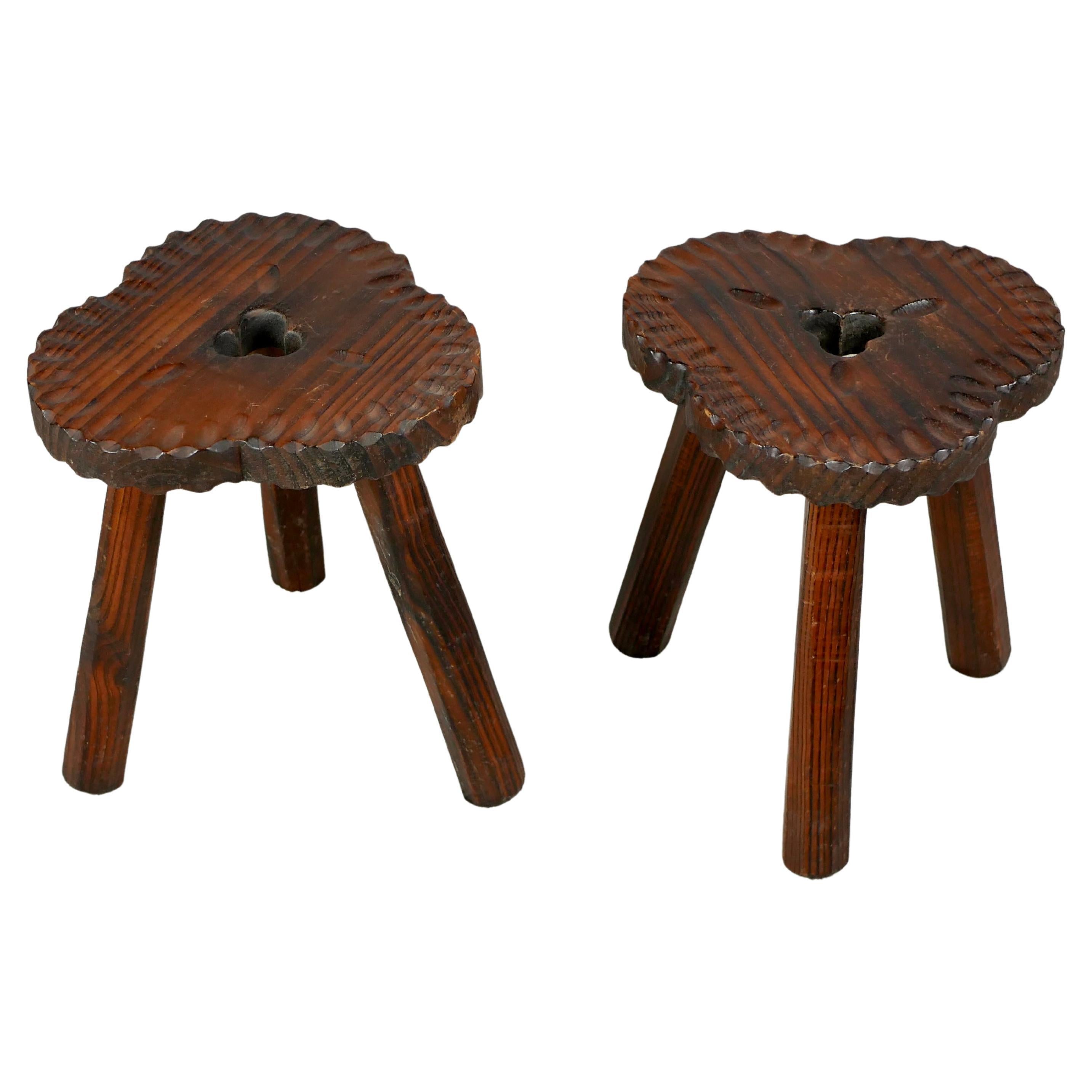 Foot Stool in Varnished Chestnut For Sale at 1stDibs