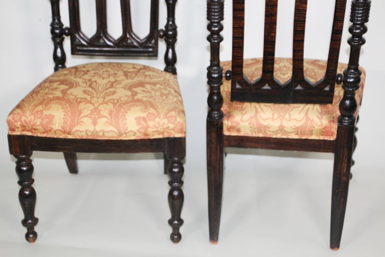 Pair of Spanish Moorish High Back Hall Chairs at 1stDibs