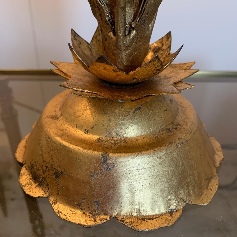 Pair of Mid Century, Flor Art Style Seed Pod Gilt Table Lamps at 1stDibs