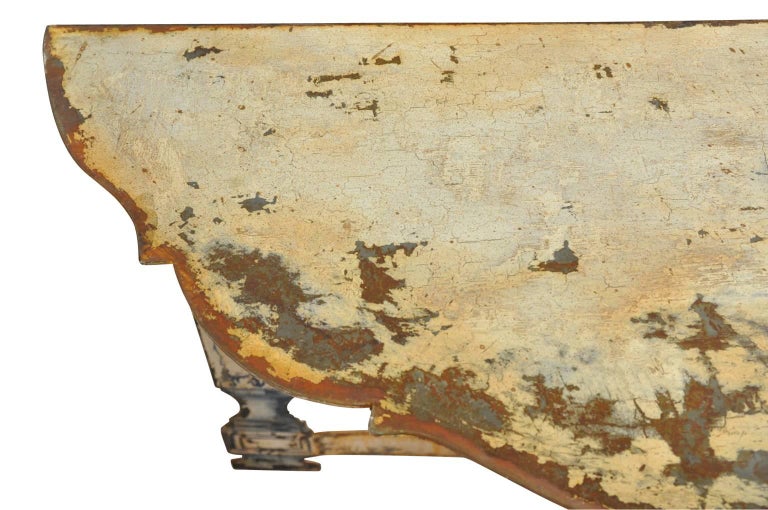 Pair of Spanish Painted Metal Demilune Consoles at 1stDibs
