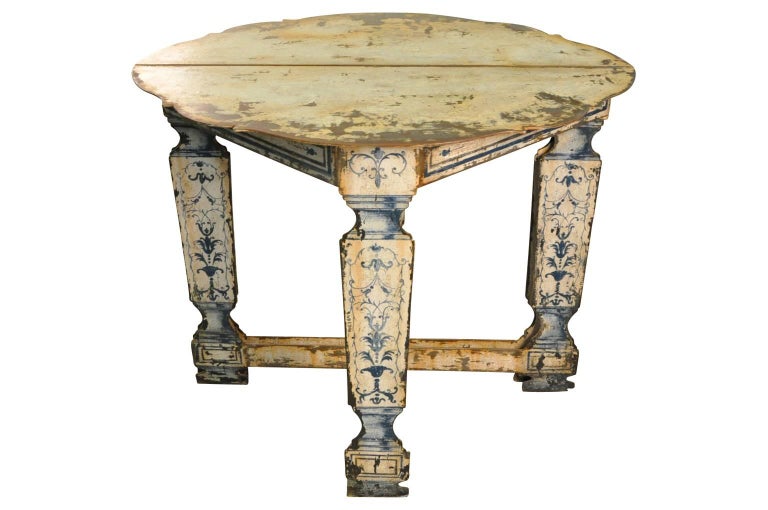 Pair of Spanish Painted Metal Demilune Consoles at 1stDibs