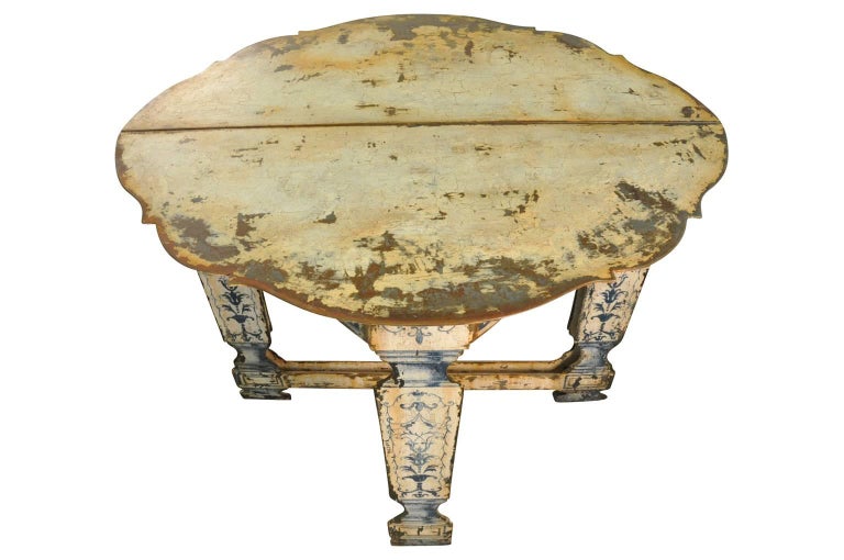 Pair of Spanish Painted Metal Demilune Consoles at 1stDibs