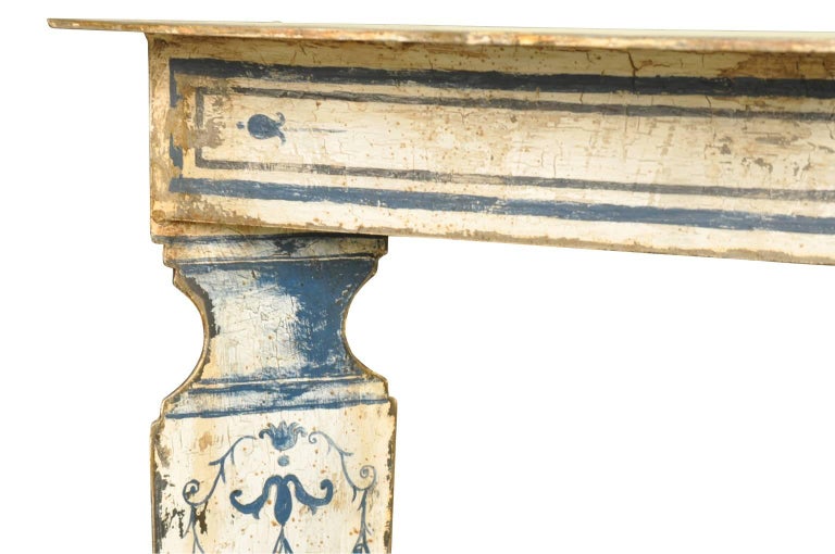 Pair of Spanish Painted Metal Demilune Consoles at 1stDibs