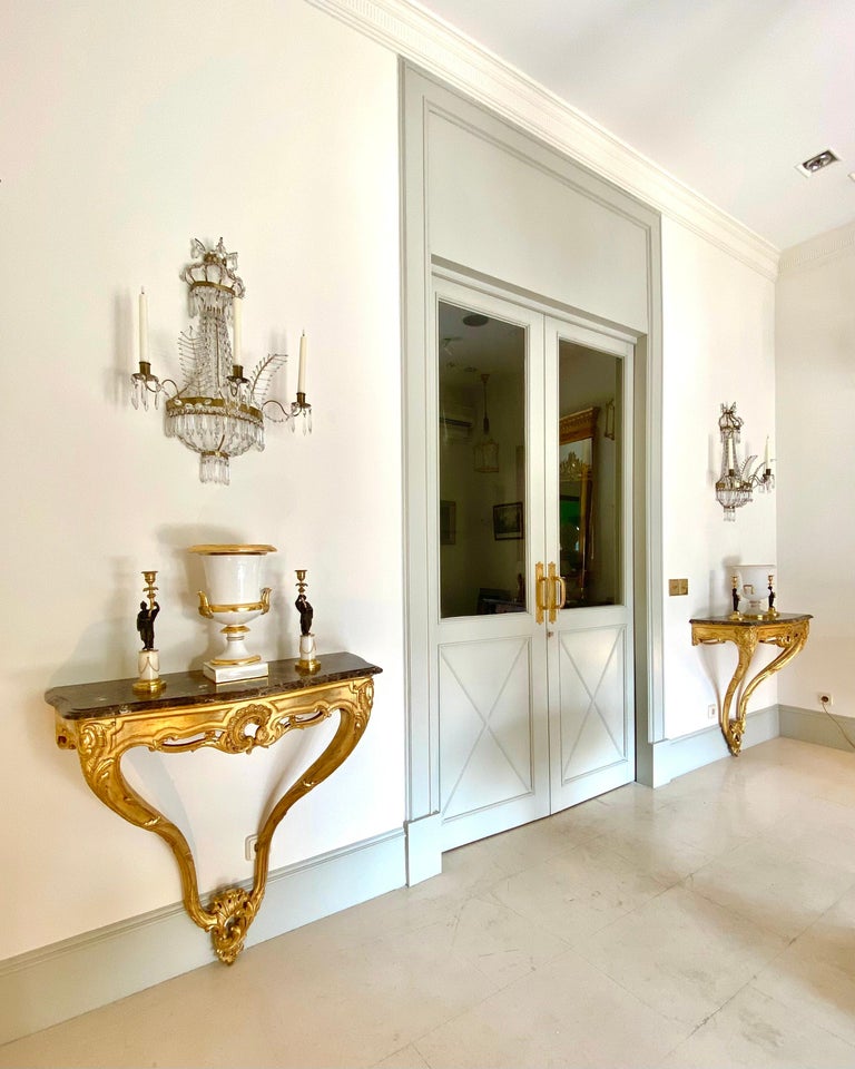 Pair of Spanish Rococo, Louis XV Style Console Tables For Sale at 1stDibs