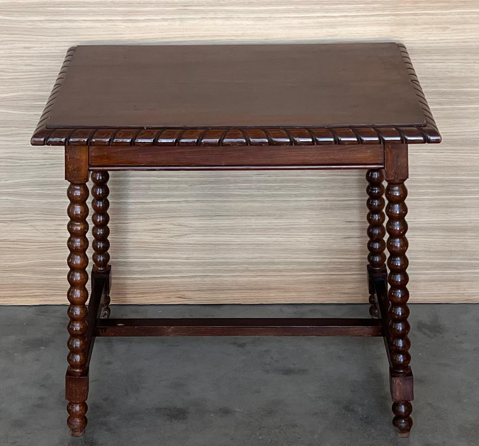 Pair of Spanish Side table with carved edges and turned legs For Sale ...