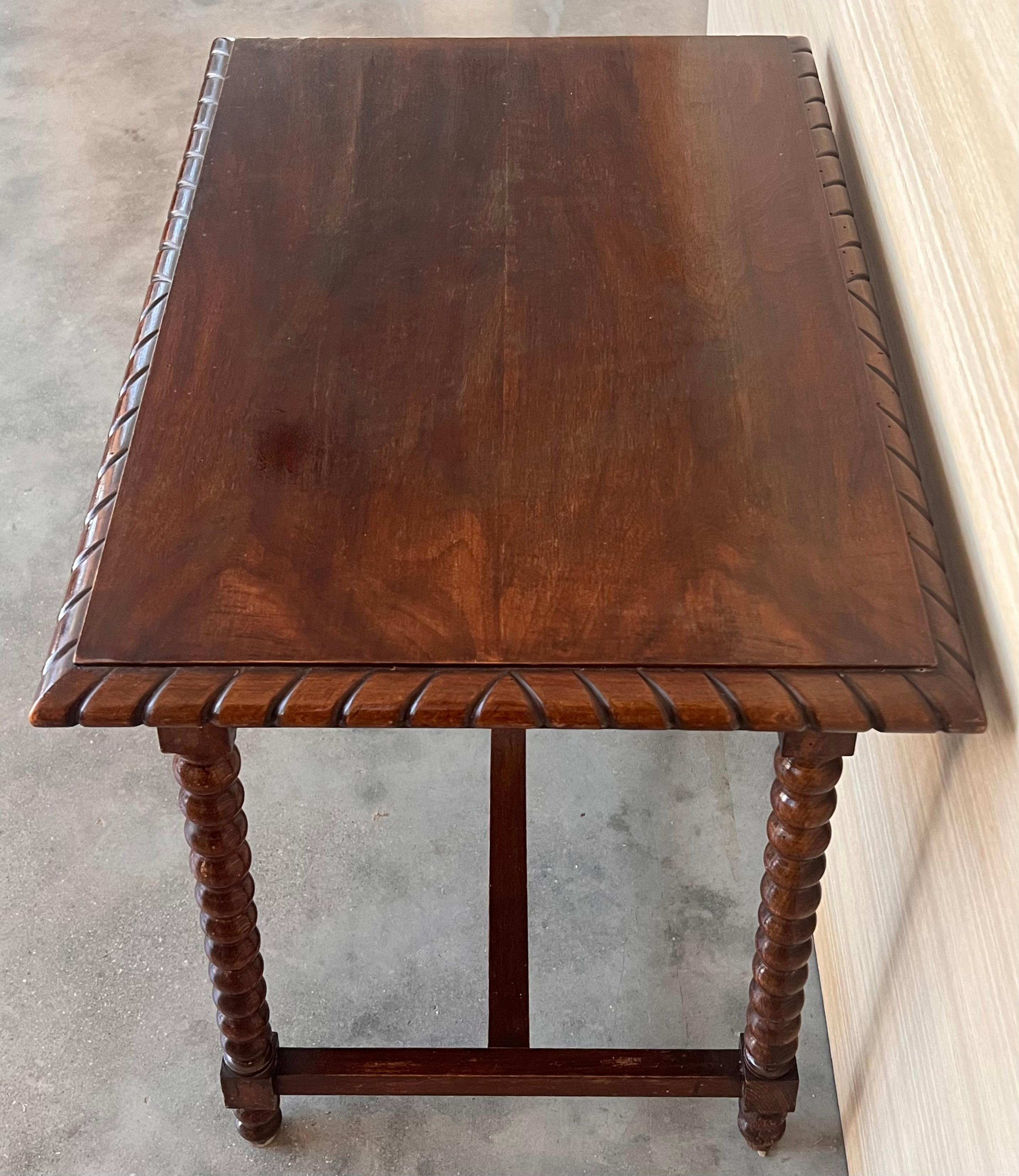 Pair of Spanish Side table with carved edges and turned legs For Sale ...