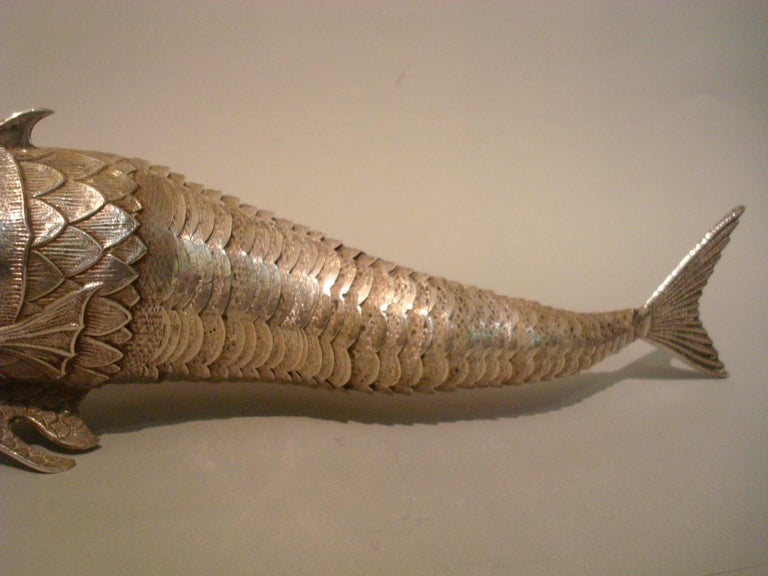 Pair of Spanish Sterling Silver Articulated Fish at 1stDibs