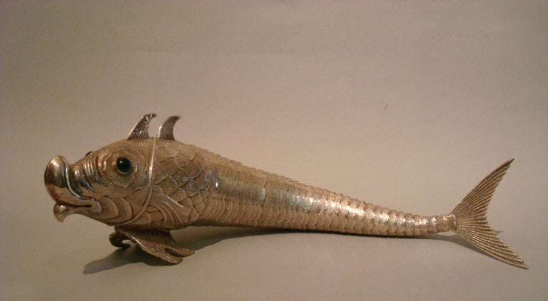 Pair of Spanish Sterling Silver Articulated Fish at 1stDibs
