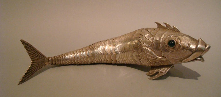 Pair of Spanish Sterling Silver Articulated Fish at 1stDibs