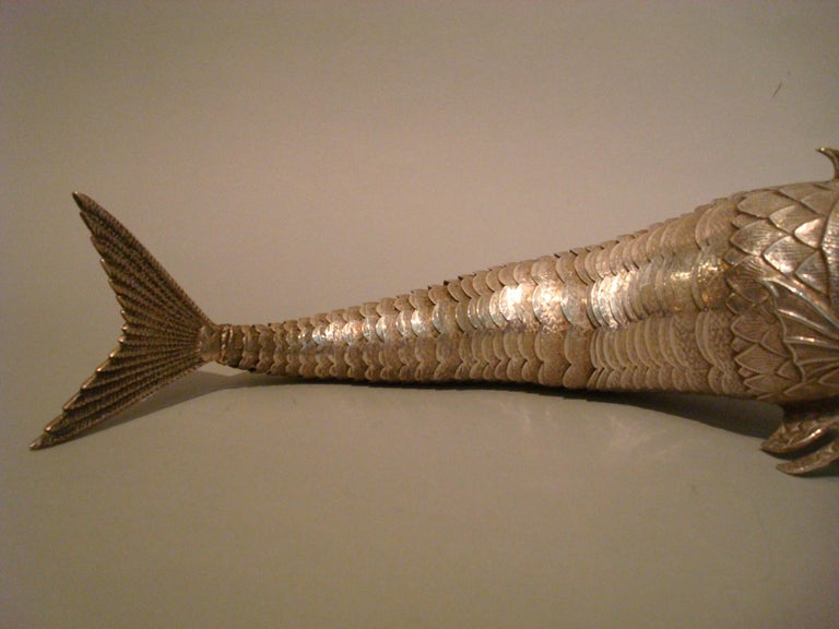 Pair of Spanish Sterling Silver Articulated Fish at 1stDibs