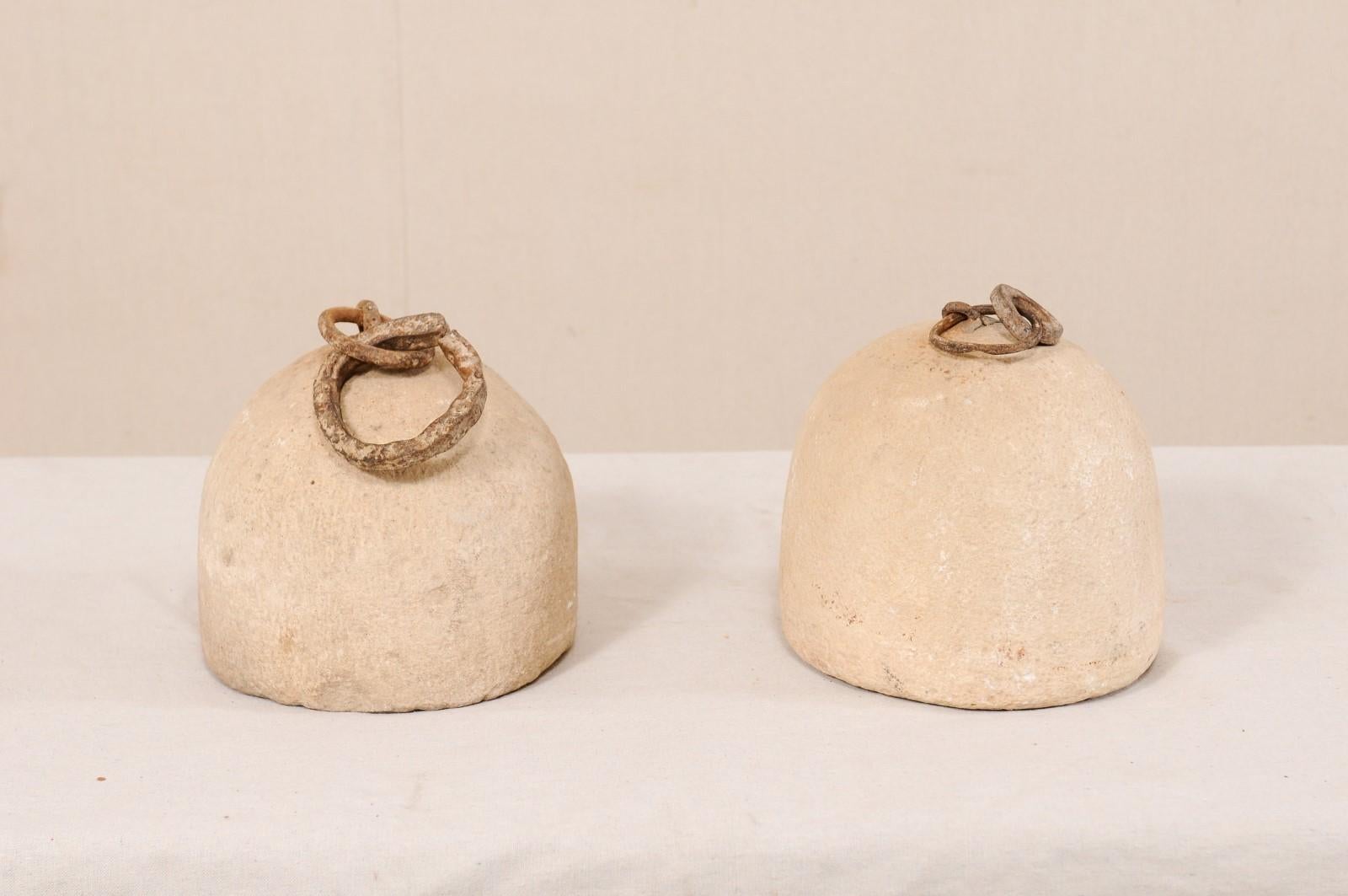 Pair of Spanish Stone and Iron Animal Tethers from the 19th Century at ...