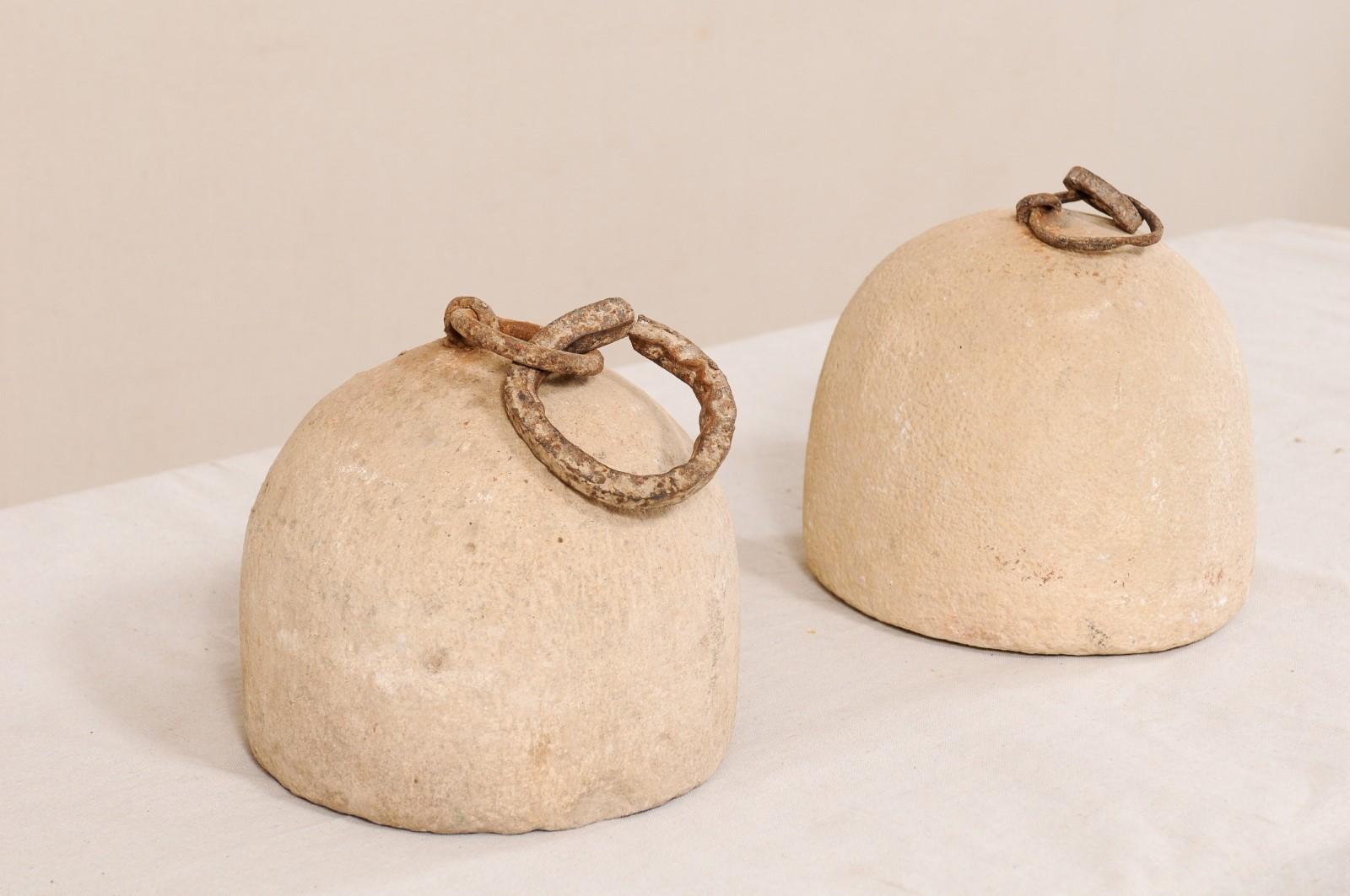 Pair of Spanish Stone and Iron Animal Tethers from the 19th Century at ...