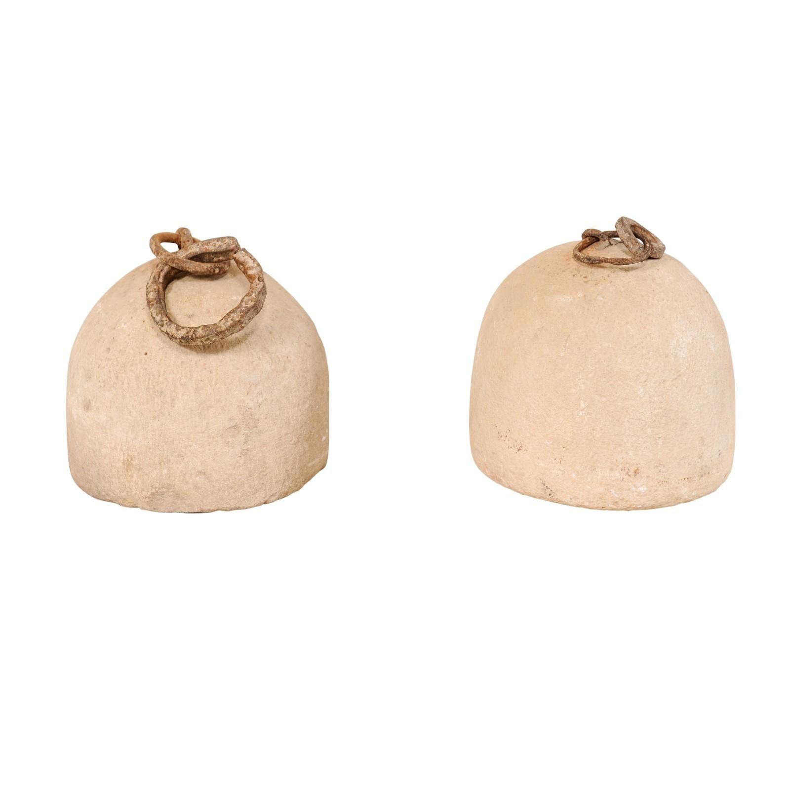 Pair of Spanish Stone and Iron Animal Tethers from the 19th Century at ...