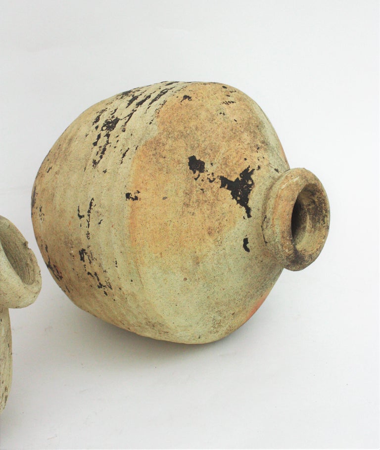 Pair of Spanish Terracotta Olive Jars or Vessels For Sale at 1stDibs