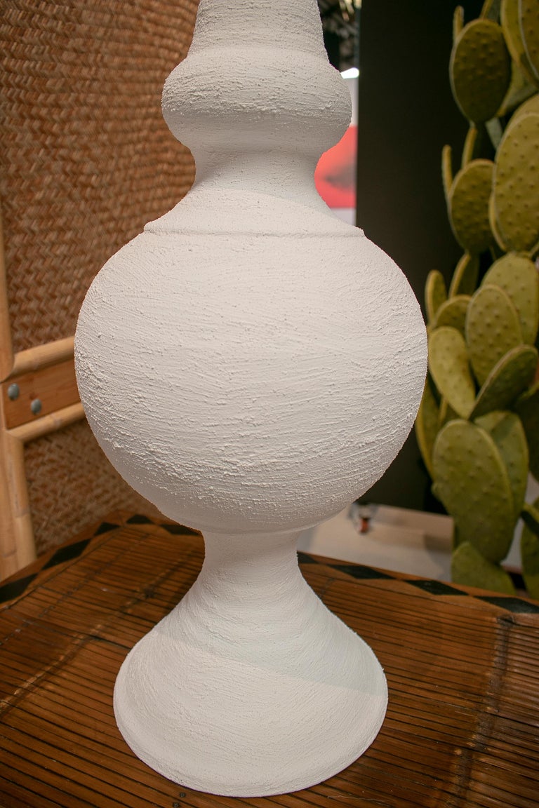Pair of Spanish White Washed Terracotta Finials For Sale at 1stDibs