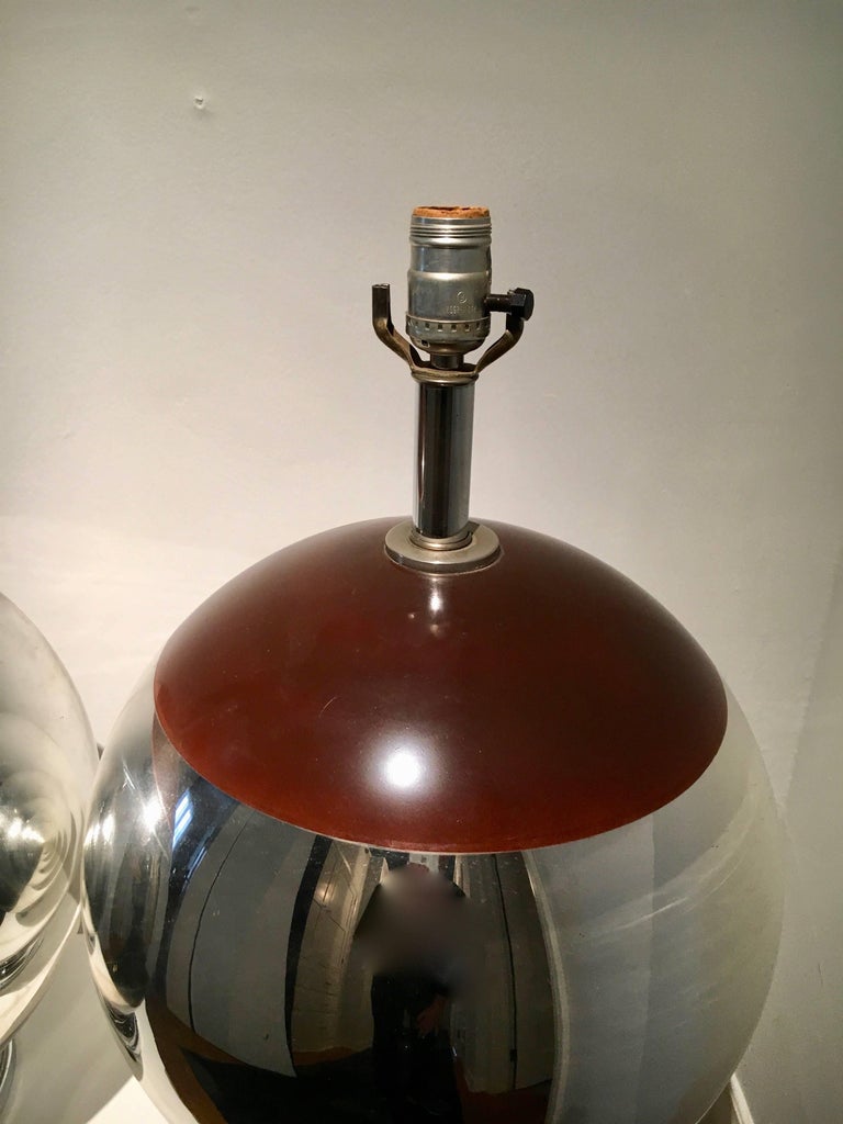 Pair of Spherical Mercury Lamps with Brown Detailing at 1stDibs ...