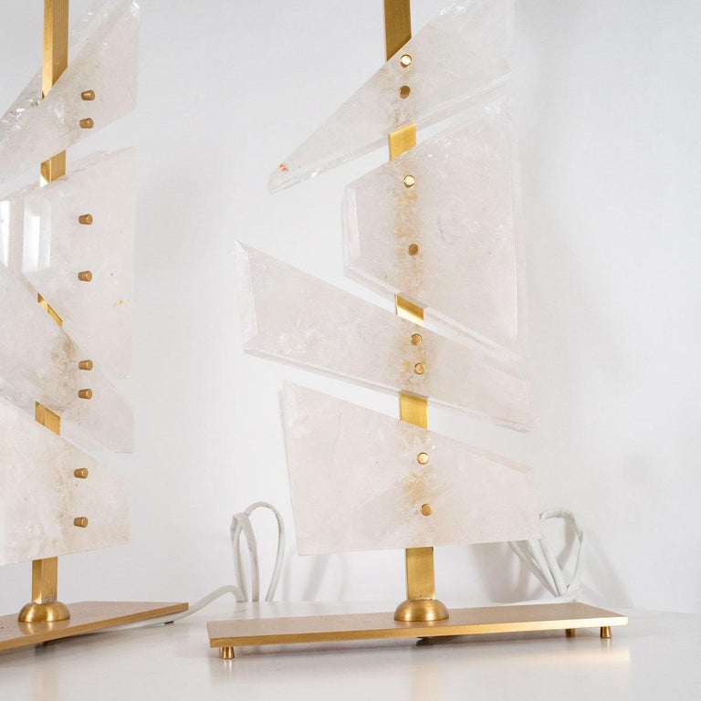 Pair of "Splinter" Rock Crystal Shard Lamps by Spark Interior For Sale ...