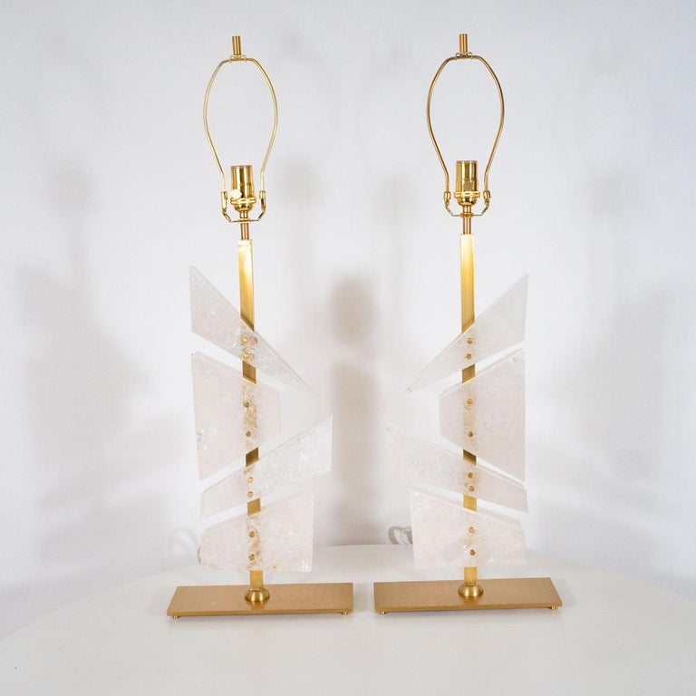 Pair of "Splinter" Rock Crystal Shard Lamps by Spark Interior For Sale ...