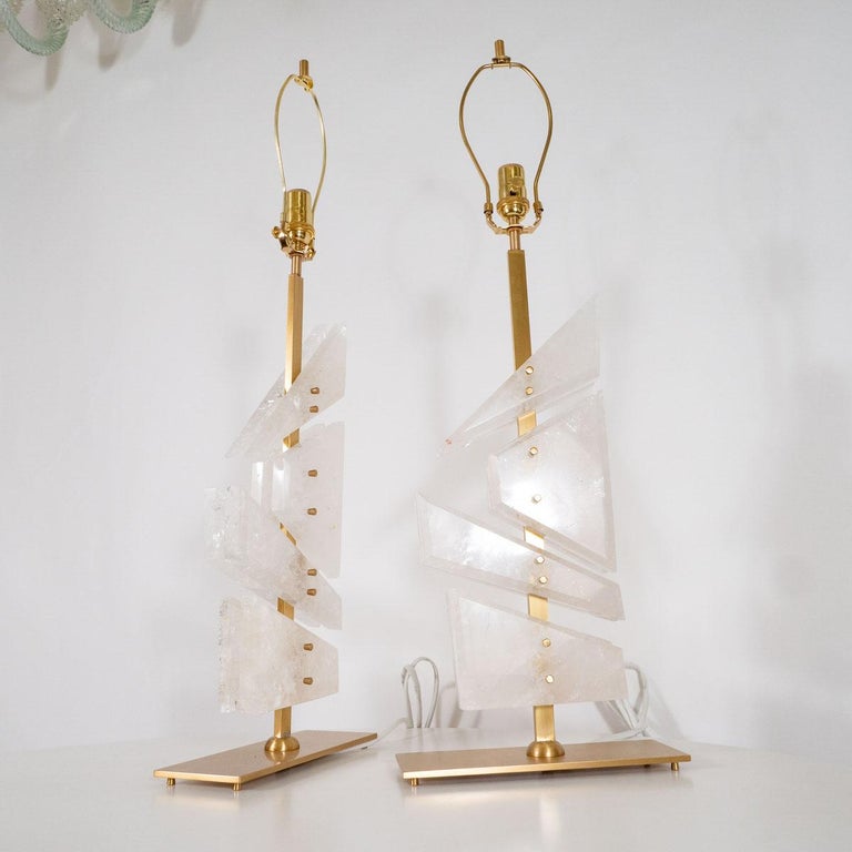 Pair of "Splinter" Rock Crystal Shard Lamps by Spark Interior For Sale ...
