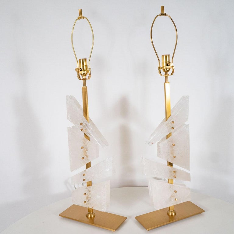 Pair of "Splinter" Rock Crystal Shard Lamps by Spark Interior For Sale ...