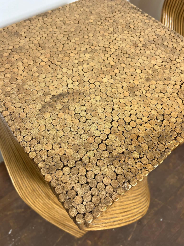 Pair of Split Reed Side Tables or Pedestals For Sale at 1stDibs
