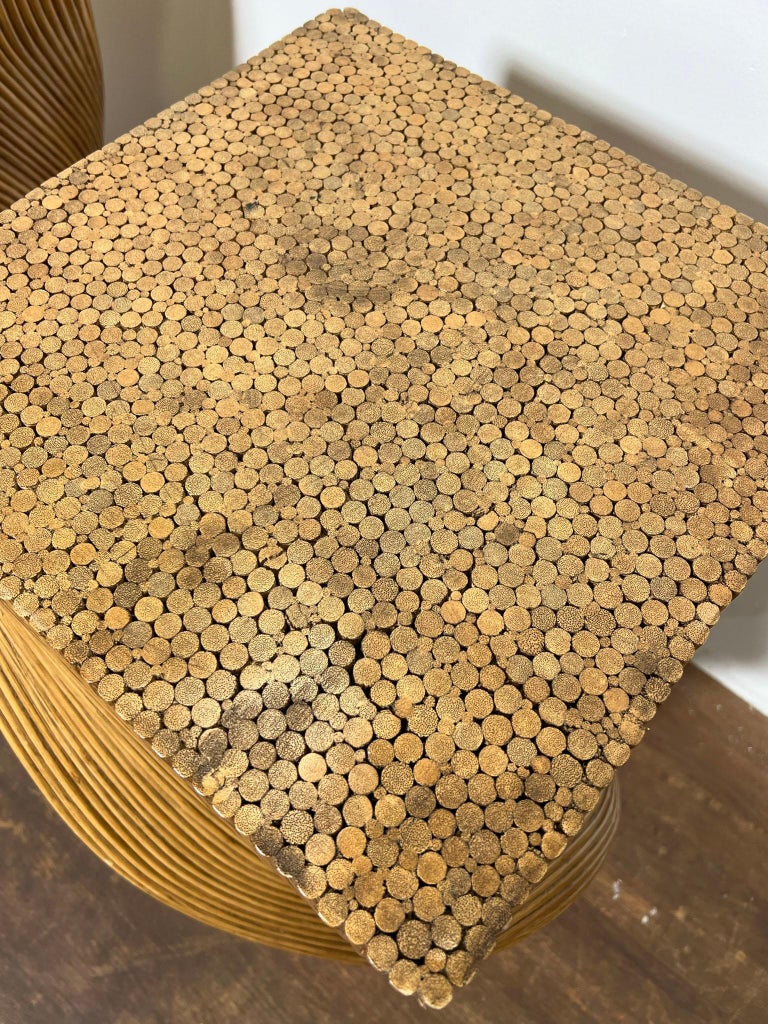 Pair of Split Reed Side Tables or Pedestals For Sale at 1stDibs