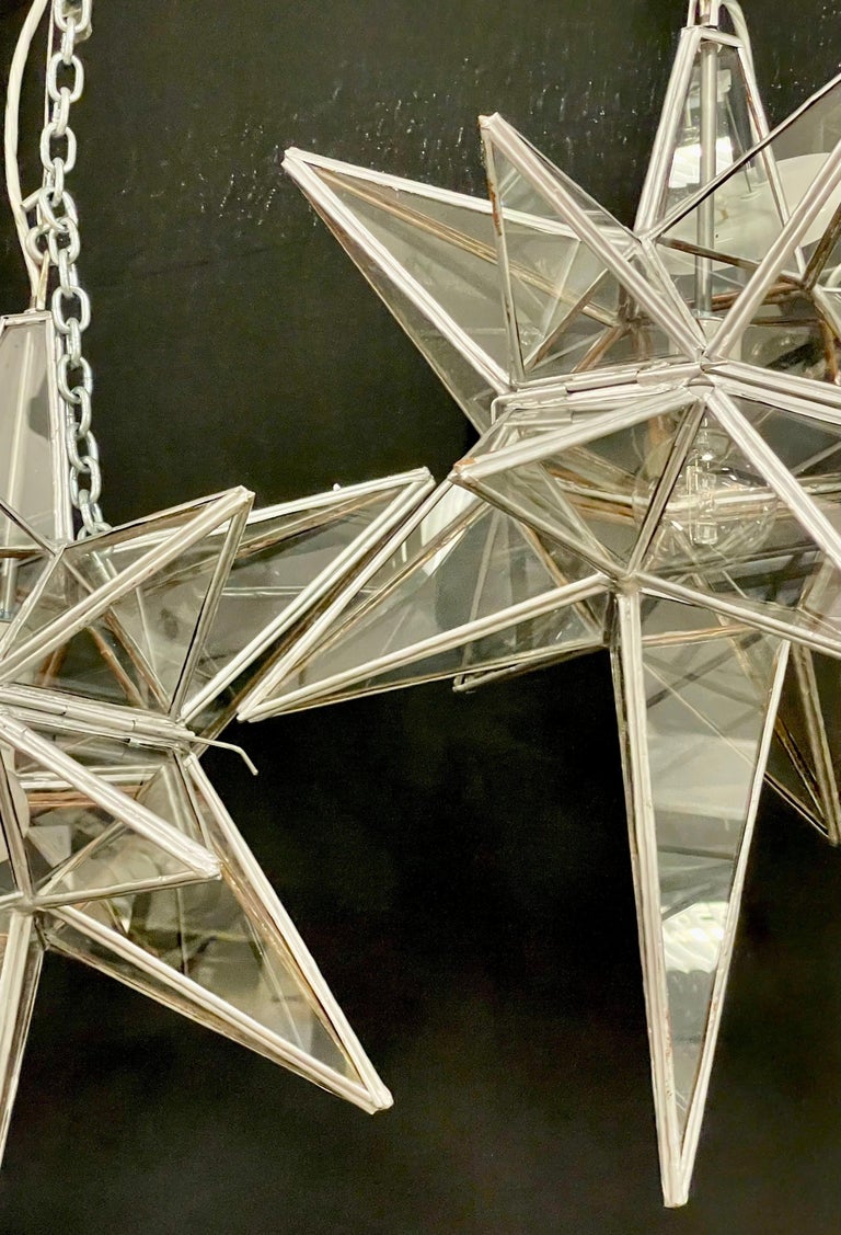 Pair of Sputnik Star Light Fixtures Glass Art Deco Style For Sale at ...