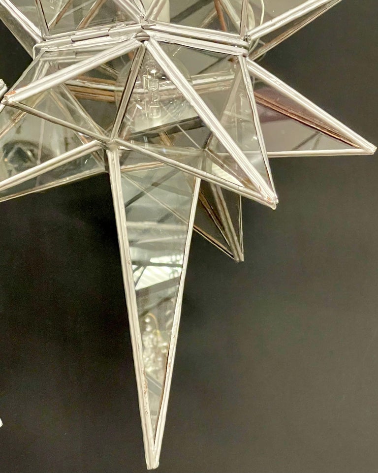 Pair of Sputnik Star Light Fixtures Glass Art Deco Style For Sale at ...