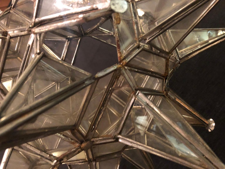 Pair of Sputnik Star Light Fixtures Lead Glass Art Deco Style Not Wired ...