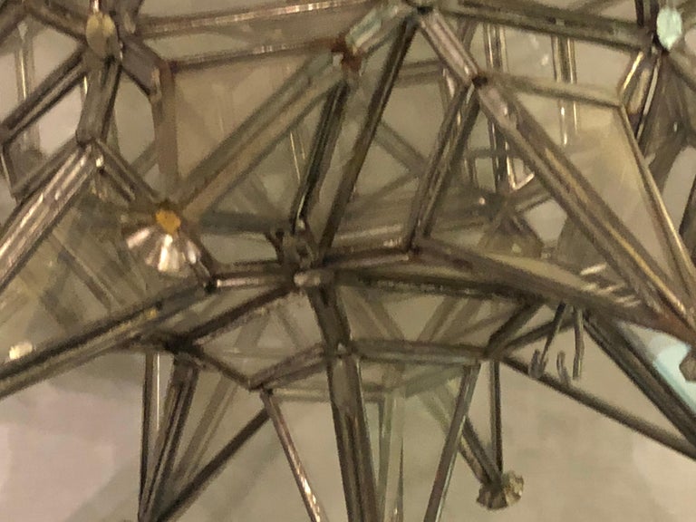 Pair of Sputnik Star Light Fixtures Lead Glass Art Deco Style Not Wired ...