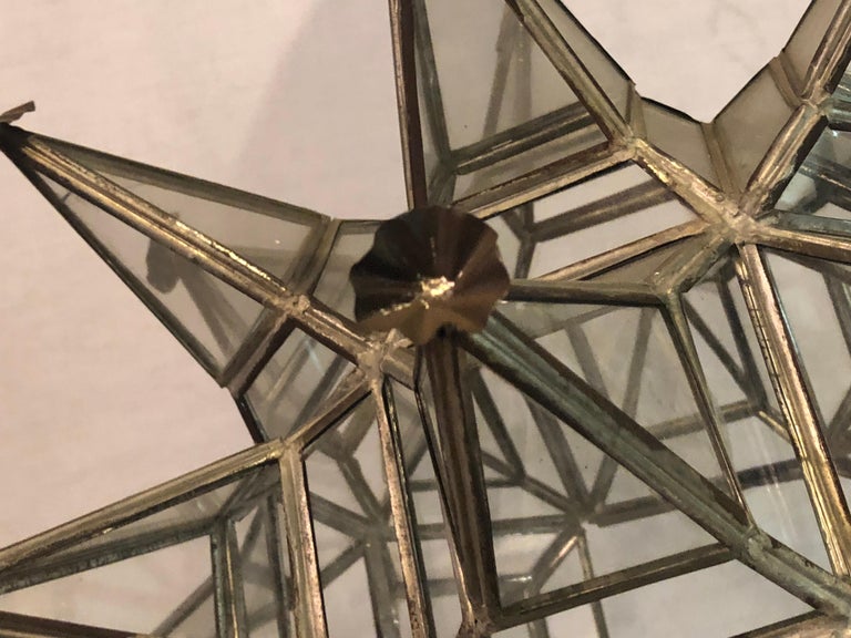 Pair of Sputnik Star Light Fixtures Lead Glass Art Deco Style Not Wired ...