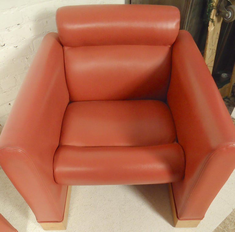 Pair of Square Lounge Chairs at 1stDibs