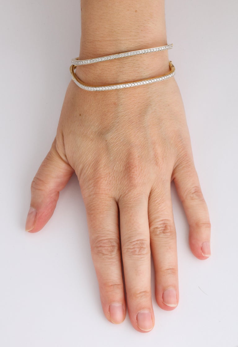 Pair of Square-Shape Diamond Bangle Bracelets at 1stDibs | square shape ...
