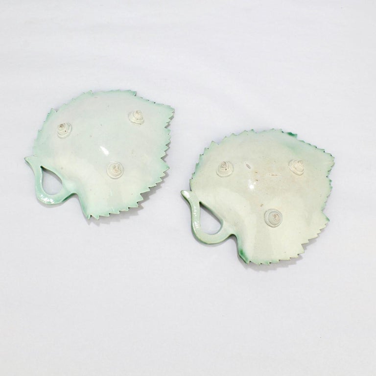 Pair of Staffordshire Pearlware Green Border Leaf Form Pickle Dishes at ...