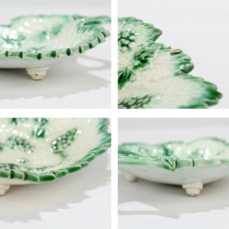 Pair of Staffordshire Pearlware Green Border Leaf Form Pickle Dishes at ...