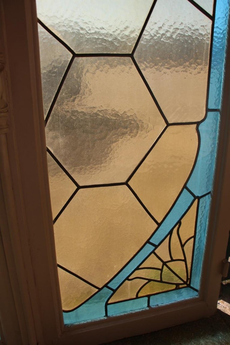 Pair of Stained Glass Jacques Gruber Art Nouveau at 1stDibs