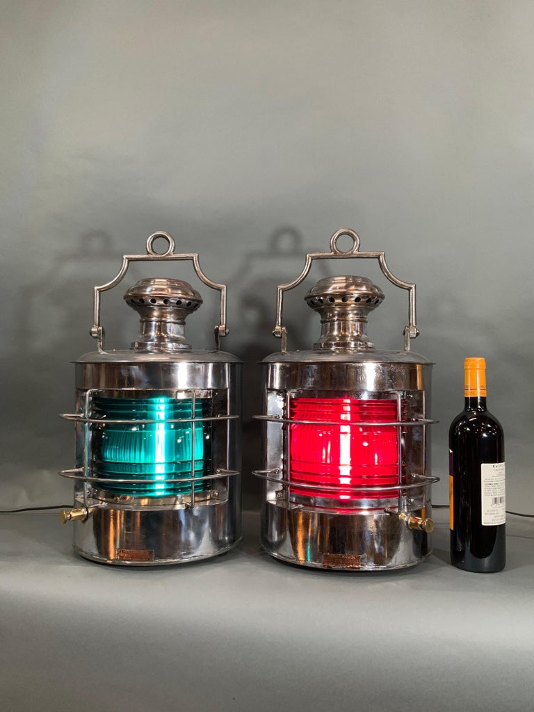 Pair of Steel Port and Starboard Lights For Sale at 1stDibs