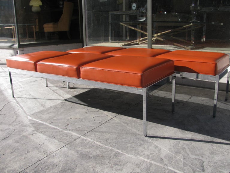 Pair of Steelcase Three-Seat Chrome Upholstered Bench Seat at 1stDibs ...