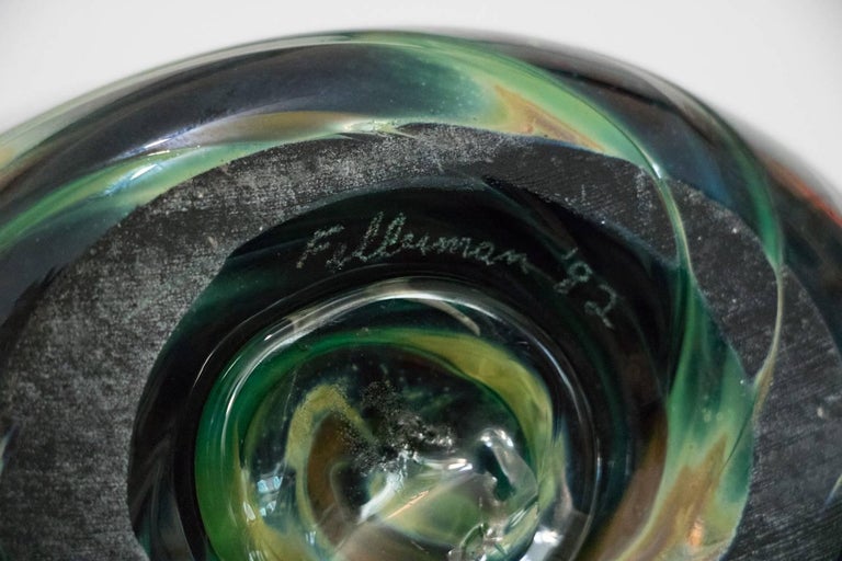 Pair of Stephen Fellerman Handblown Art Glass Vases Signed Numbered ...