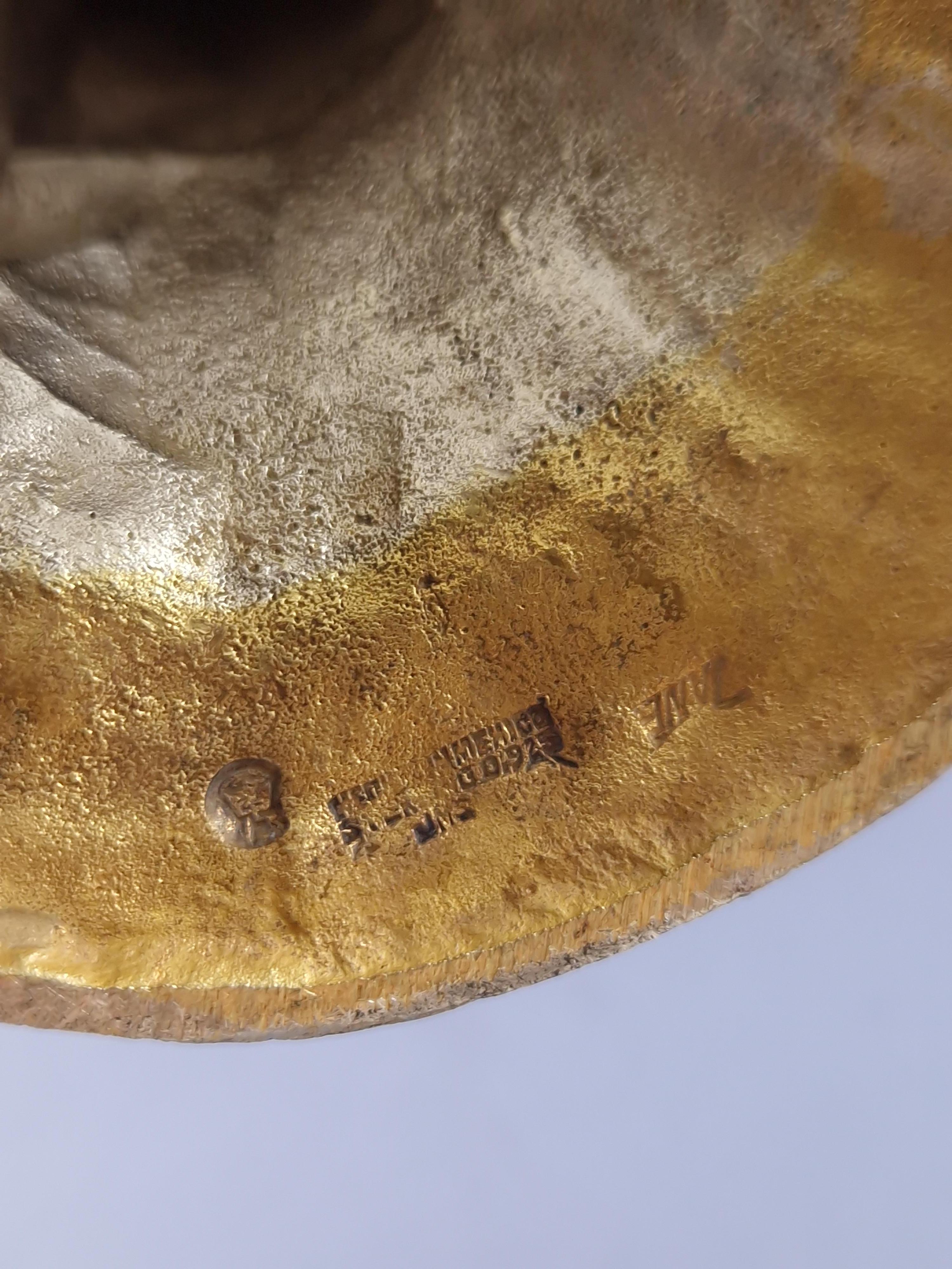 Pair of Sterling Silver and gilt Candlesticks with birds and flowers ...